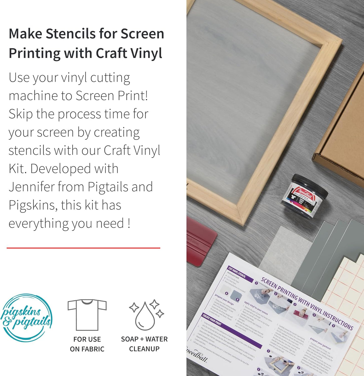 Beginner Screen Printing Craft Vinyl Kit – Touch of Art & Craft Materials