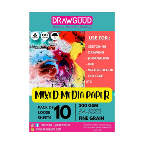 Drawguud Mixed Media Paper (Loose Sheets) – Touch of Art & Craft Materials